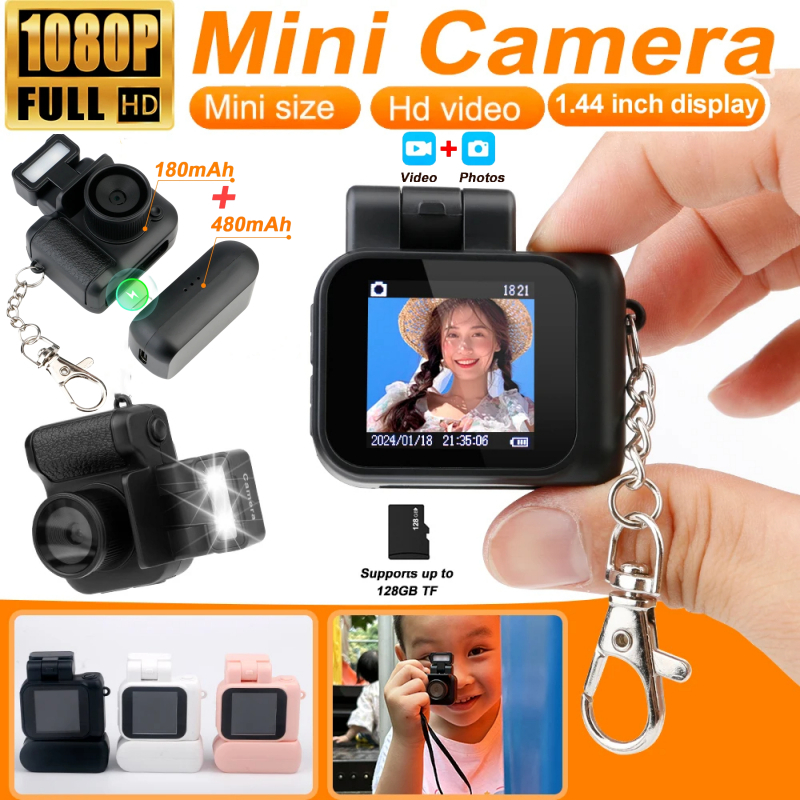 1080P Mini Câmera Digital Portátil Bolso Cam Com Luz Flash Bateria Doca ...