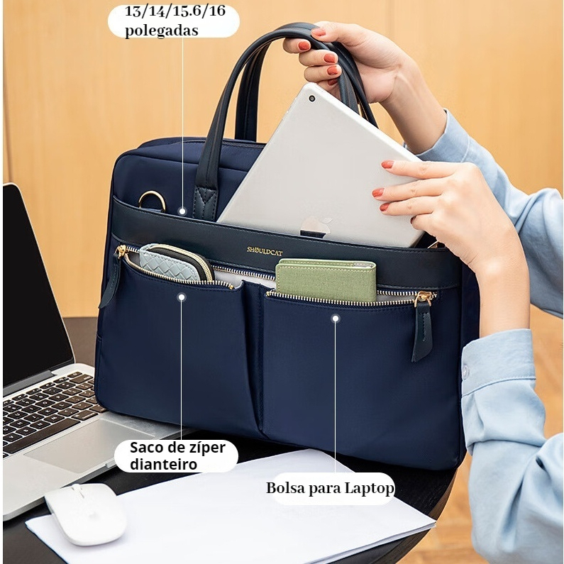 Bolsa para Laptop com pasta feminina 13/14 /15.6 polegadas bolsa para ...