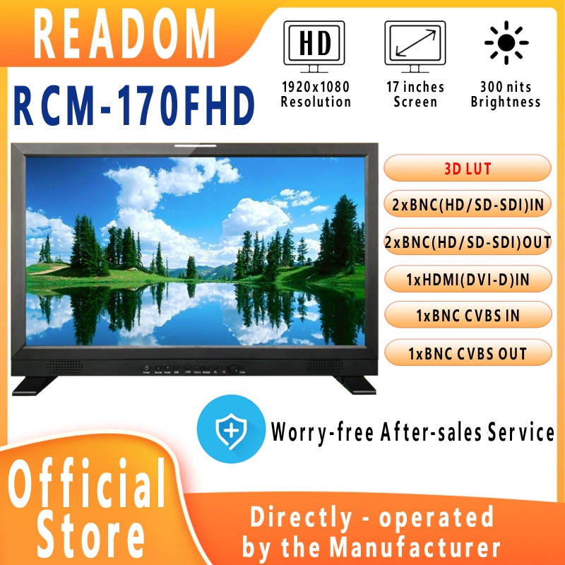 monitor De Nível De Transmissão De 17 Polegadas IPS FHD 1920 * 1080 300 Litros HD/SD-SDI 3D LUT ...