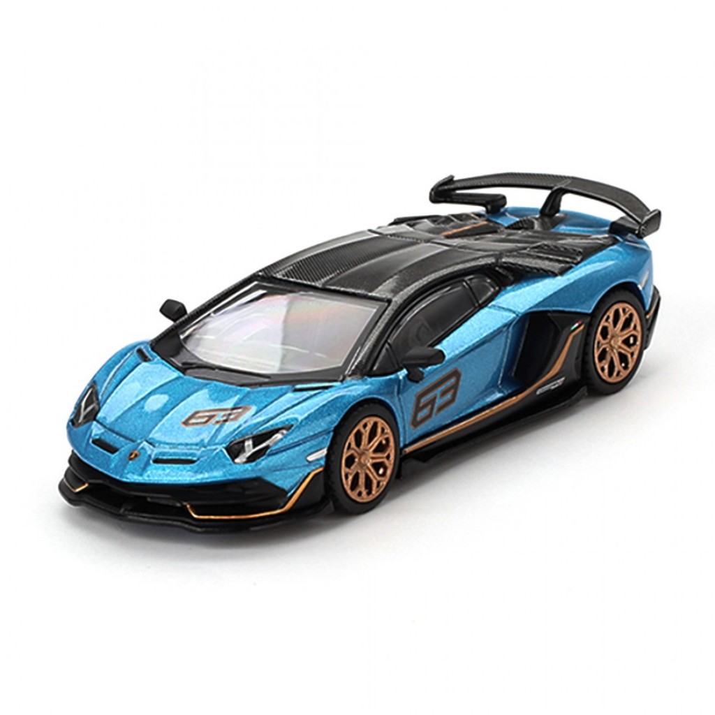 Mini GT MGT00784 784 1/64 Lamborghini Aventador SVJ 63 Blu Aegis LHD ...