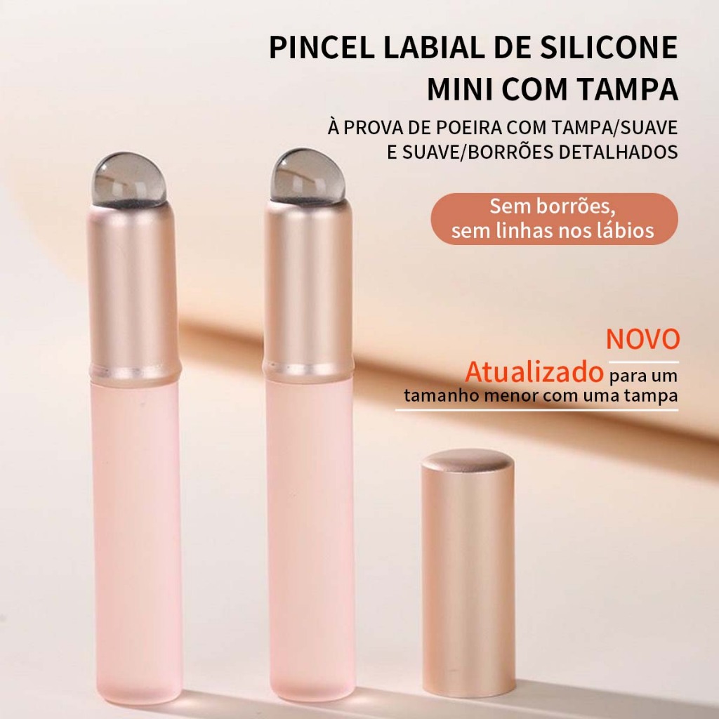 Pincel de silicone para lábios com cabeça redonda Pincel para corretivo ...