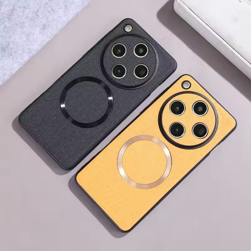 Pano Tecido Textura De Carregamento Sem Fio Ímã Caso Para OPPO Encontrar X8 Pro x7 ultra Fino ...