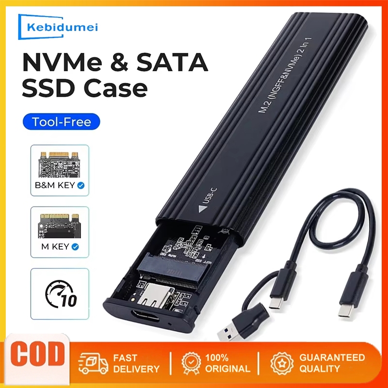 Gabinete Externo De Unidade De Estado Sólido NVME NGFF SATA M . 2 2230/2242/2260/2280 Para USB C ...