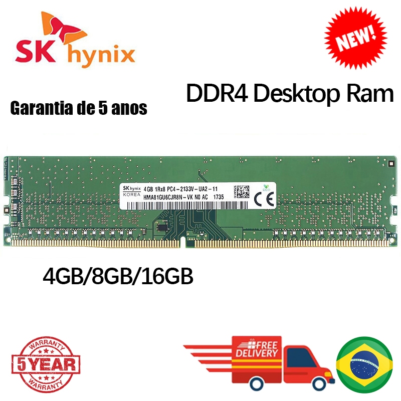 Memória De Desktop SK Hynix ddr4 4gb 8gb 16gb 3200mhz 2666mhz 2400mhz 2133mhz RAM | Shopee Brasil