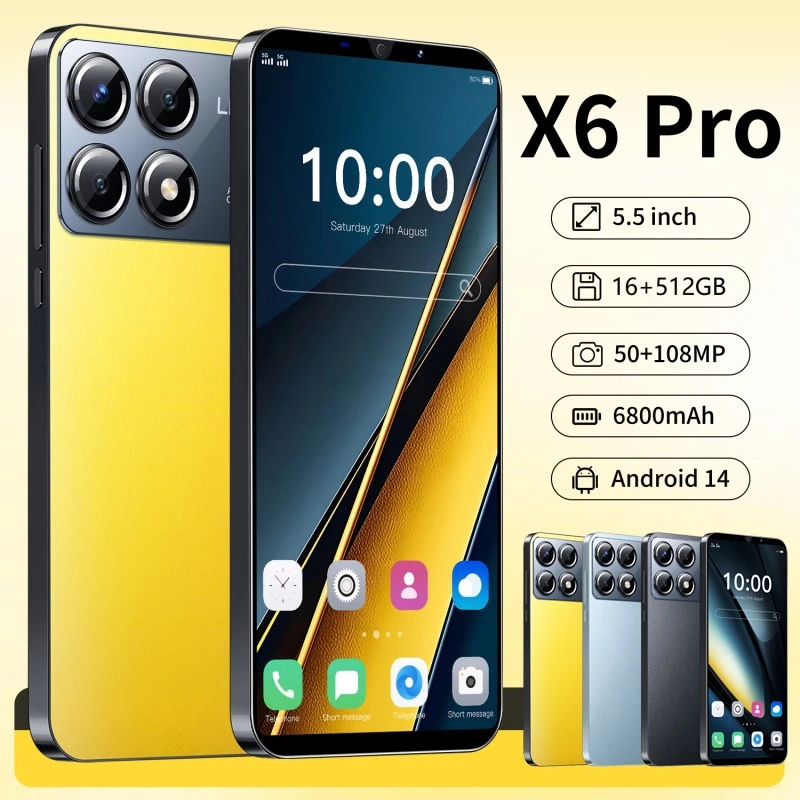 Smartphone X6 Pro 16 + 512 GB 5.5 Polegadas Celular Android-Oficial ...