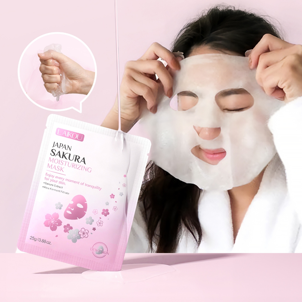 LAIKOU Sakura Máscara Hidratante Folha Hidratação Profunda Iluminando ...