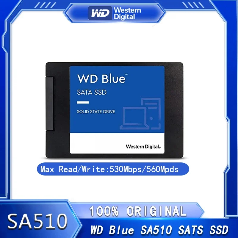 WD SA510 SSD SATA 500GB 1T 2T Azul III Unidade De Estado Sólido Interna De Até 560 MB/s Para ...