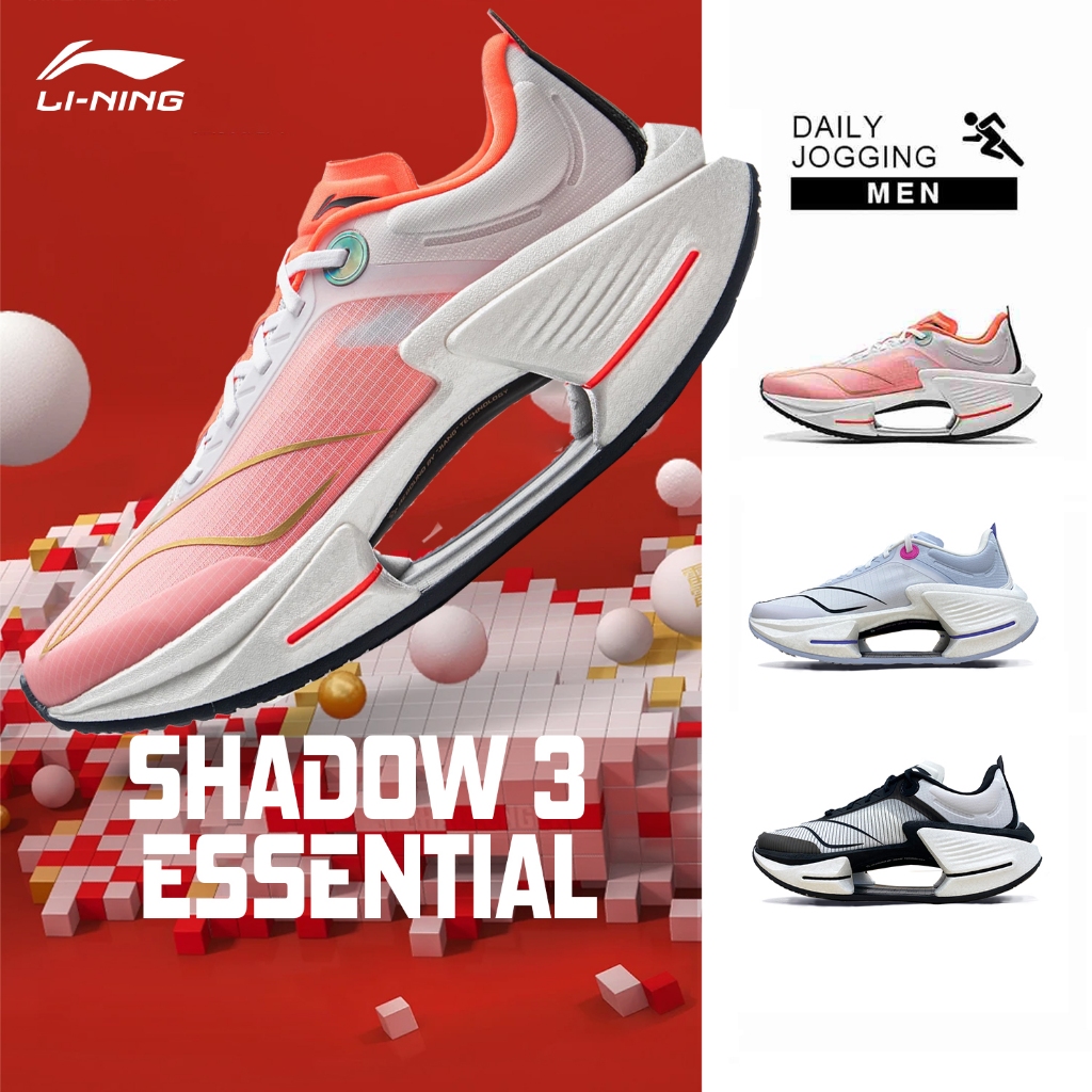 LI-NING SHADOW 3 Essencial Leve Alta Rebote Tênis De Corrida Masculino ...