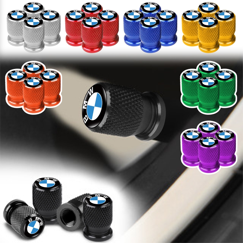 4pcs High-end Threaded Car Tire Leak-proof Cap Car Logo Valve Stem Cap for BMW E61 E90 E82 E70 ...
