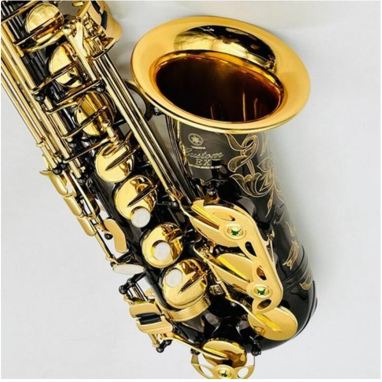 Saxofone Alto Yamaha YAS-875EX Preto Dourado E Plano Para Iniciantes ...