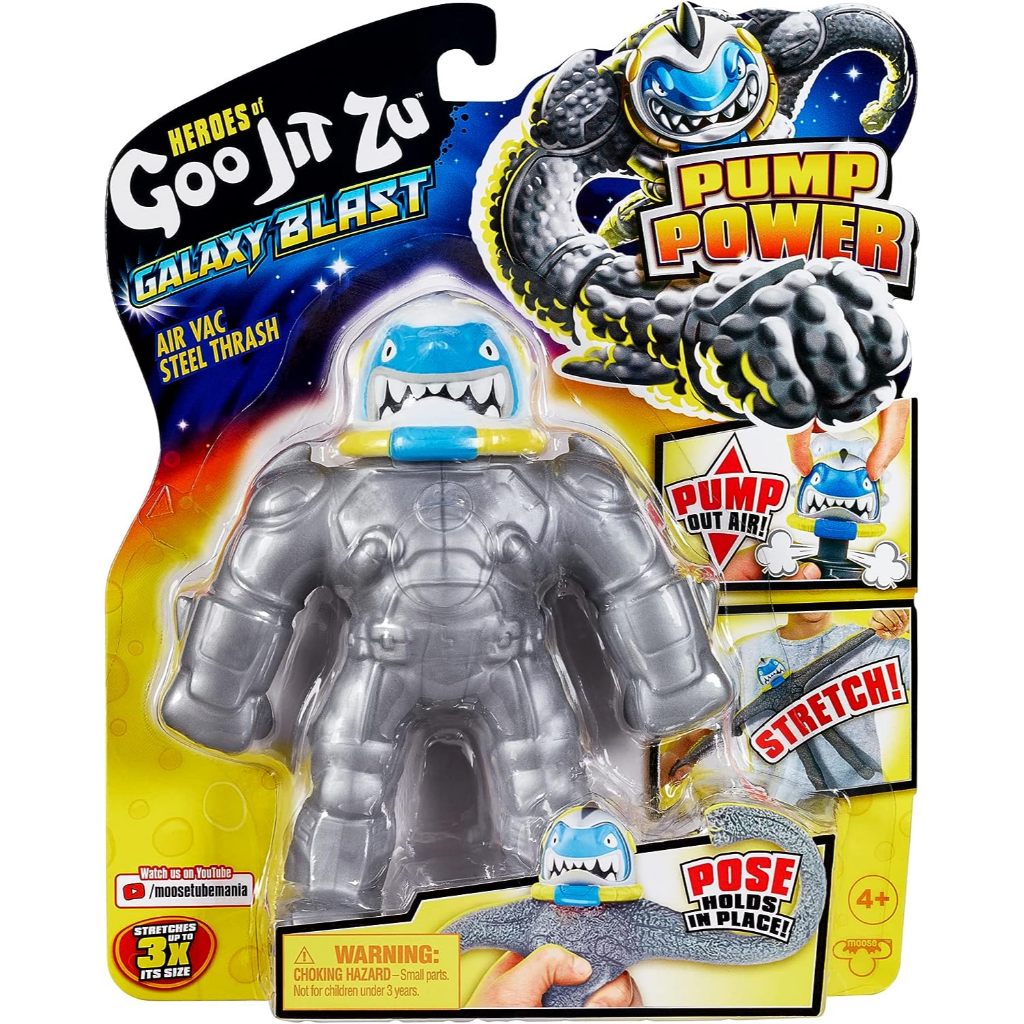 Heroes of Goo Jit Zu Galaxy Blast Pump Power-Air Vac Steel Thrash-Bomba ...