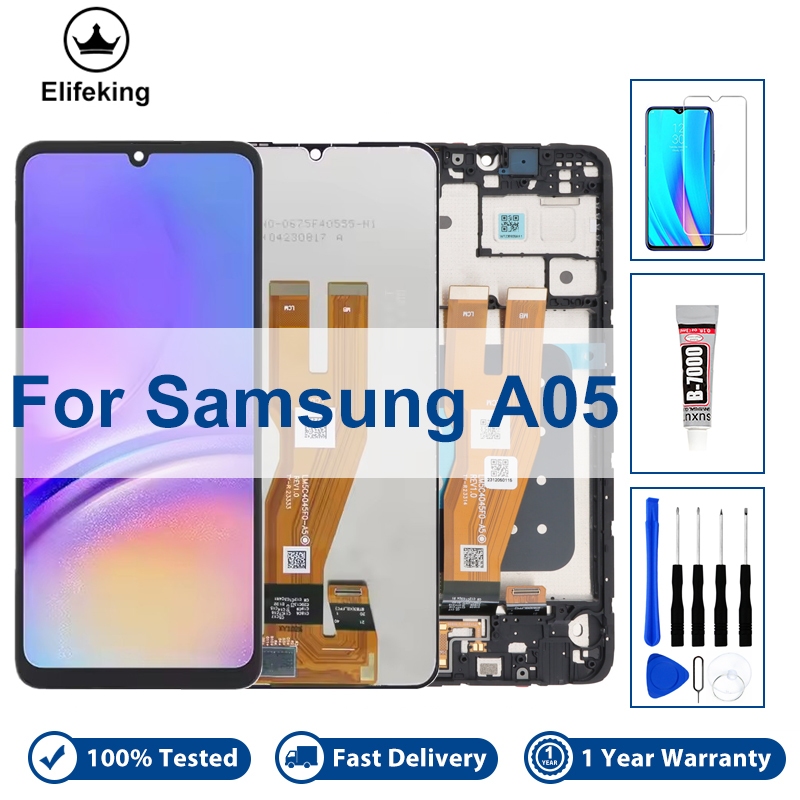 LCD Original Para Samsung Galaxy A05 A055 Display Montagem Da Tela De Toque Com Quadro SM-A055F ...