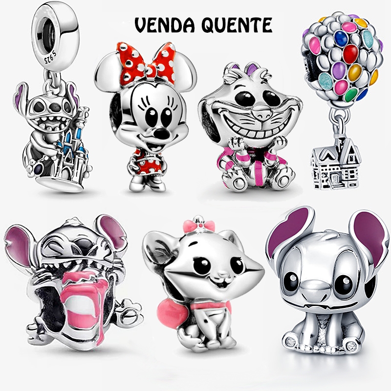 Novo 100 % Prata 925 Berloque Princesa Encantos Cães, gatos, ratinhos ...