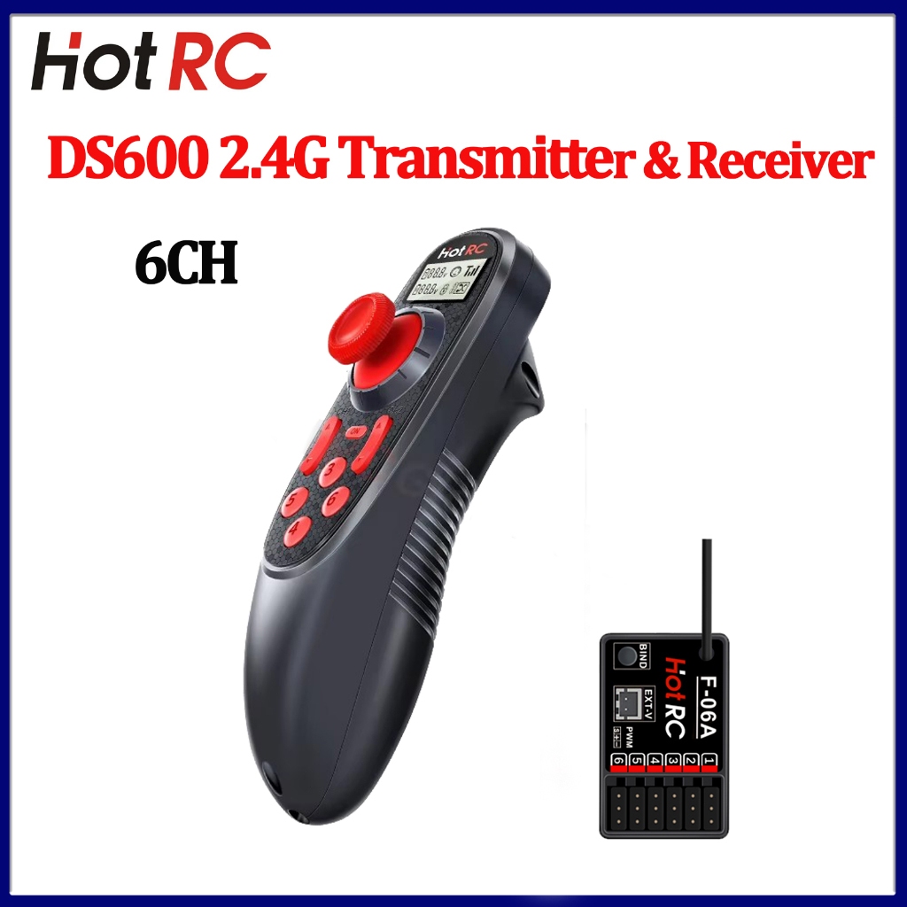 HOTRC DS600 6CH 6 Canais 2.4G Tela LCD Sistema De Rádio Transmissor ...