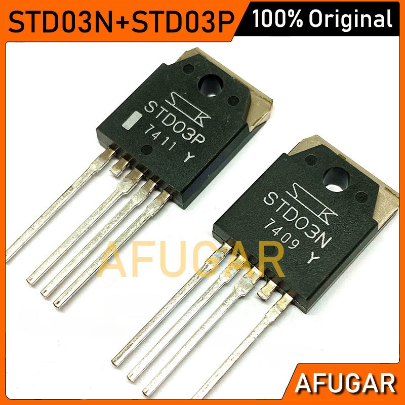 1 Par Original (STD03N + STD03P) TO-3P Darlington Transistor Para Amplificador De Áudio Chip IC ...