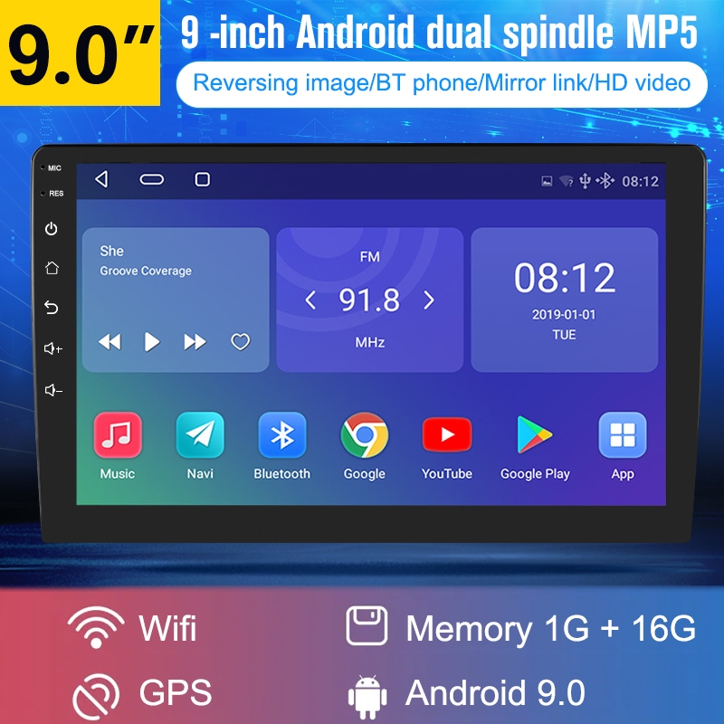 AHOUDY Central Multimídia Android 9" 2 Din Espelhamento USB Bluetooth GPS Integrado | Shopee Brasil