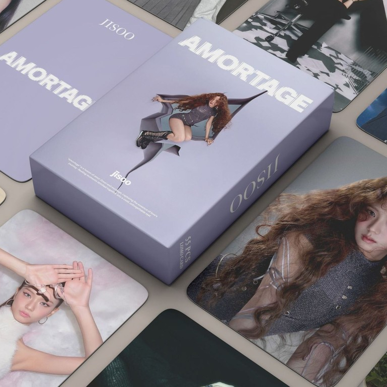 55 pcs Jisoo Laser Photocard BLACKPINK SOLO AMORTAGE Photocard Lomo ...