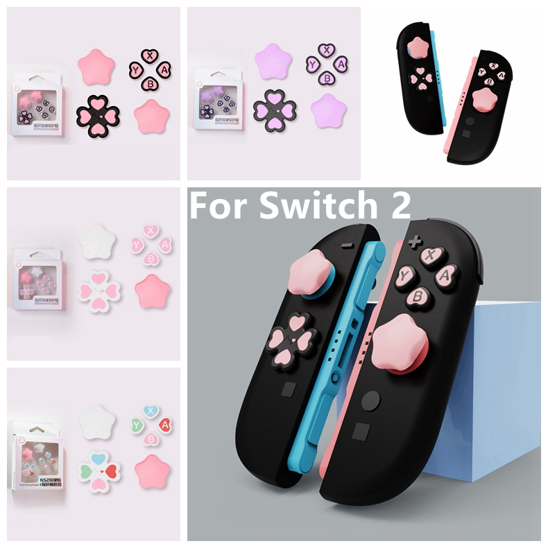Cross D-Pad Button Caps Silicone Thumb Grips Set ABXY Botões Adesivo ...