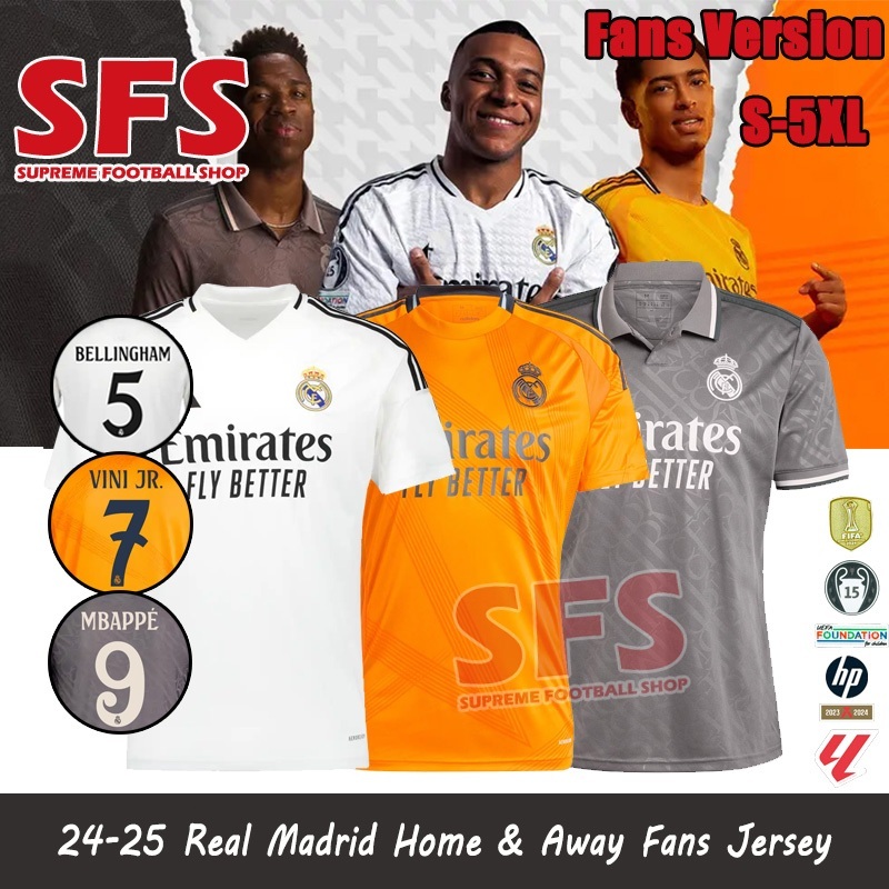 SFS Jérsei De Futebol Do Real Madrid De Alta Qualidade 24-25 Camisas ...