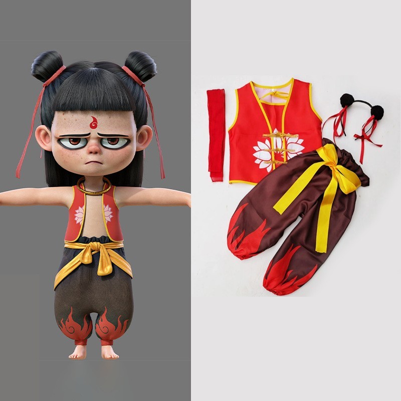 Desenhos Animados Animes Ne Zha Mo Tong Nao Hai Cosplay Crianças Roupas ...
