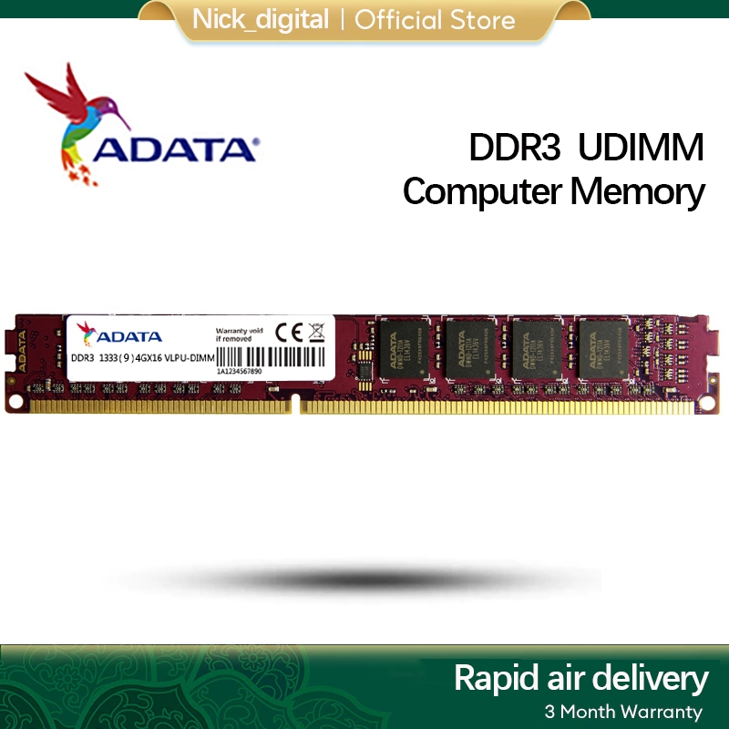 ADATA 4GB 8GB DDR3 DDR3L PC3L-12800S PC3-10600 1.35V 1.5v 1333Mhz 1600MHz Memória UDIMM RAM ...