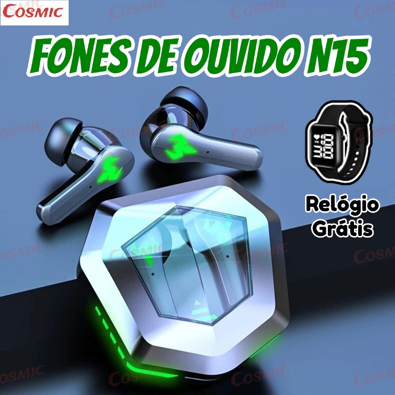 Fone De Ouvido Para Jogos N35 TWS Fones Sem Fio Bluetooth 5.2 Modo ...