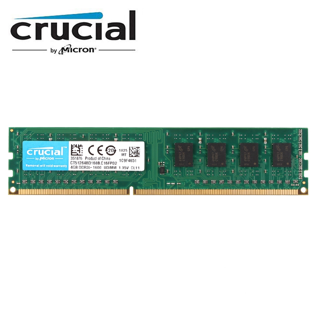Memória Crucial DDR3 DDR3L 4GB 8GB 1066MHZ 1333mhz 1600MHZ 1.5V 1.35V UDIMM RAM Para Desktop ...