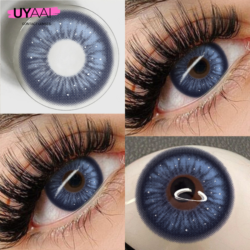 UYAAI Chegam Novas Lentes De Contato De Cor Azul 2 Unidades/Par ThaiTea ...