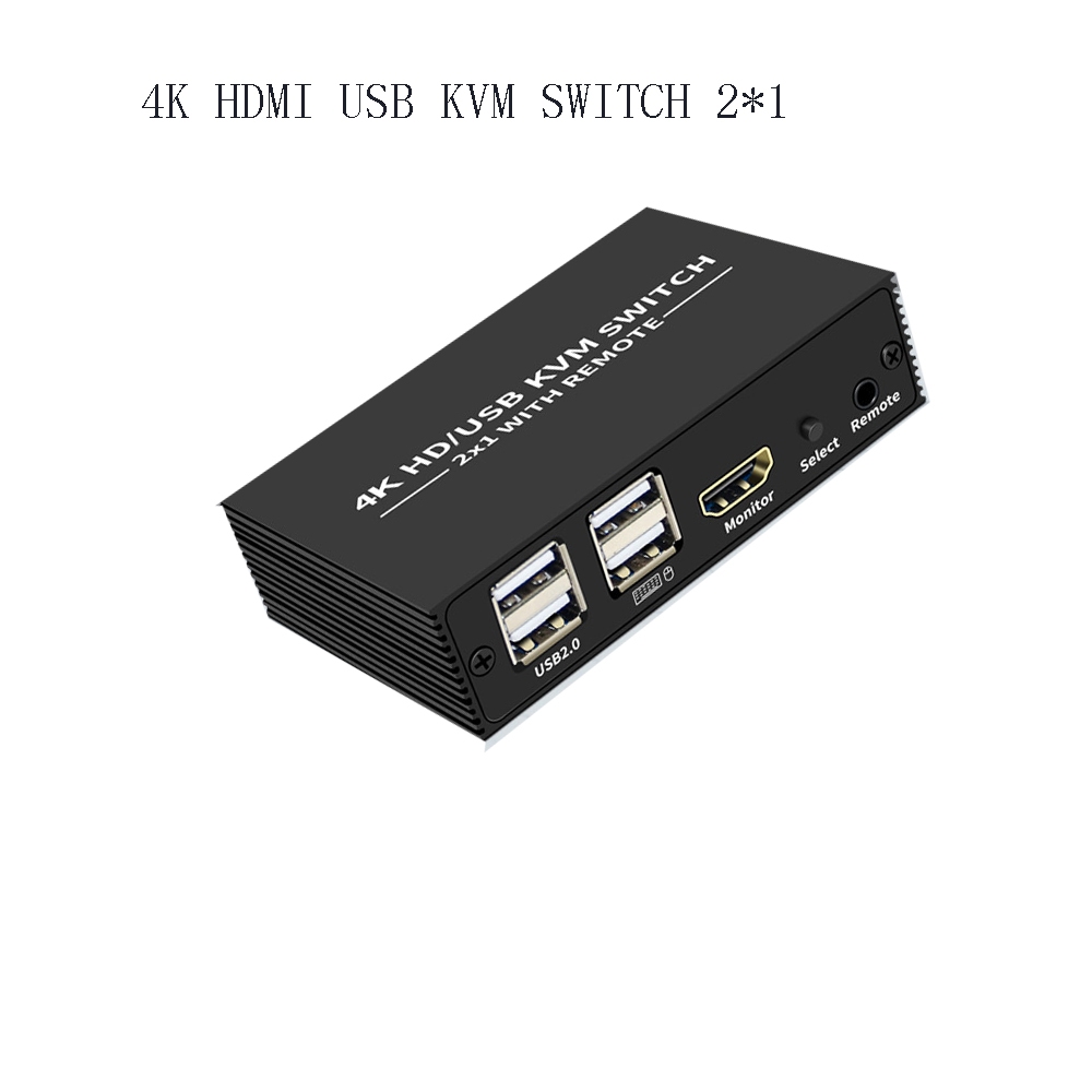 USB KVM Switch USB 2.0 Switcher HDMI-compatible KVM Switch 2 In 1 Out ...
