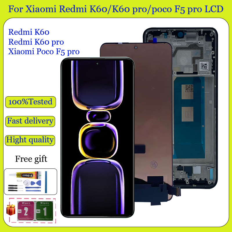 AMOLED Original Para Redmi K60 K60 Pro Display LCD Substituição De Tela ...