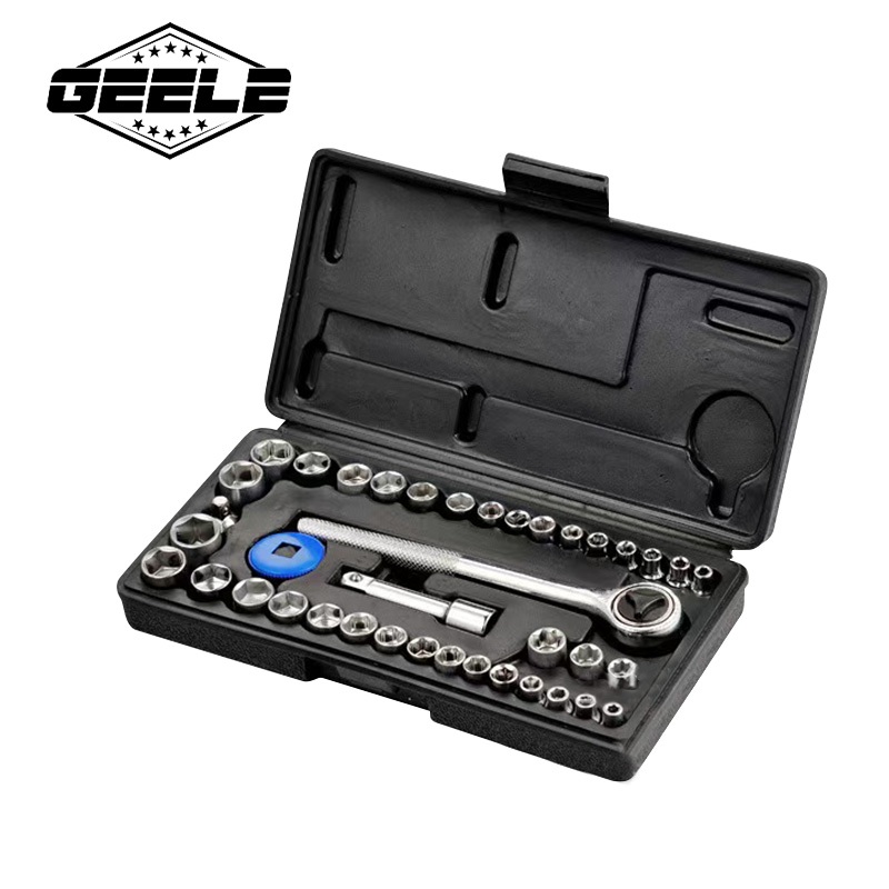 Kit De Ferramentas 46 Peças Jogo De Soquetes Chave Catraca Reversível ...