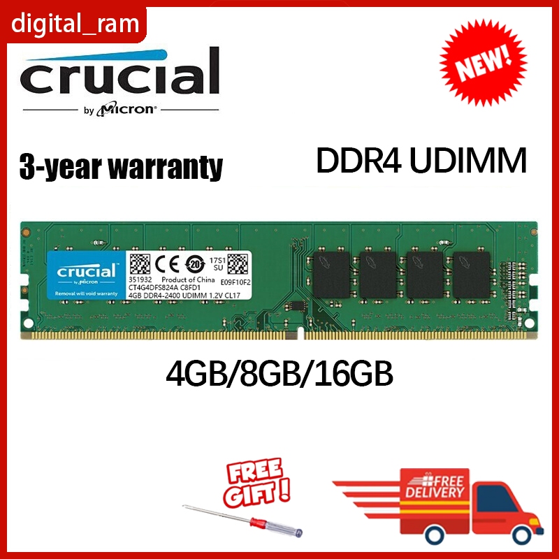 DDR4 Crucial 4GB 8GB 16GB 2133MHz 2400MHz 2666MHz 3200MHz PC4 1.2v DIMM Memória RAM De Desktop ...