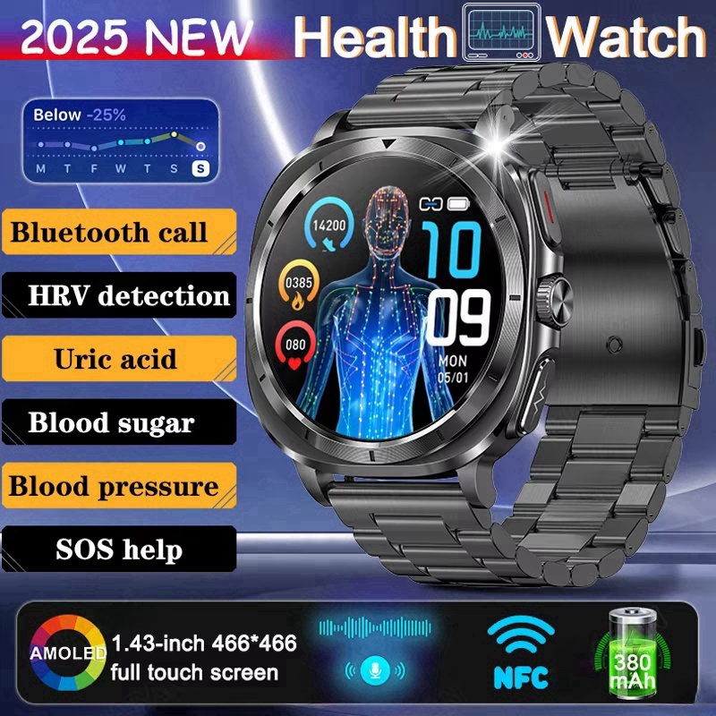 2025 Novo Smartwatch Relógio Inteligente De Grau Médico Amoled Lipídio ...