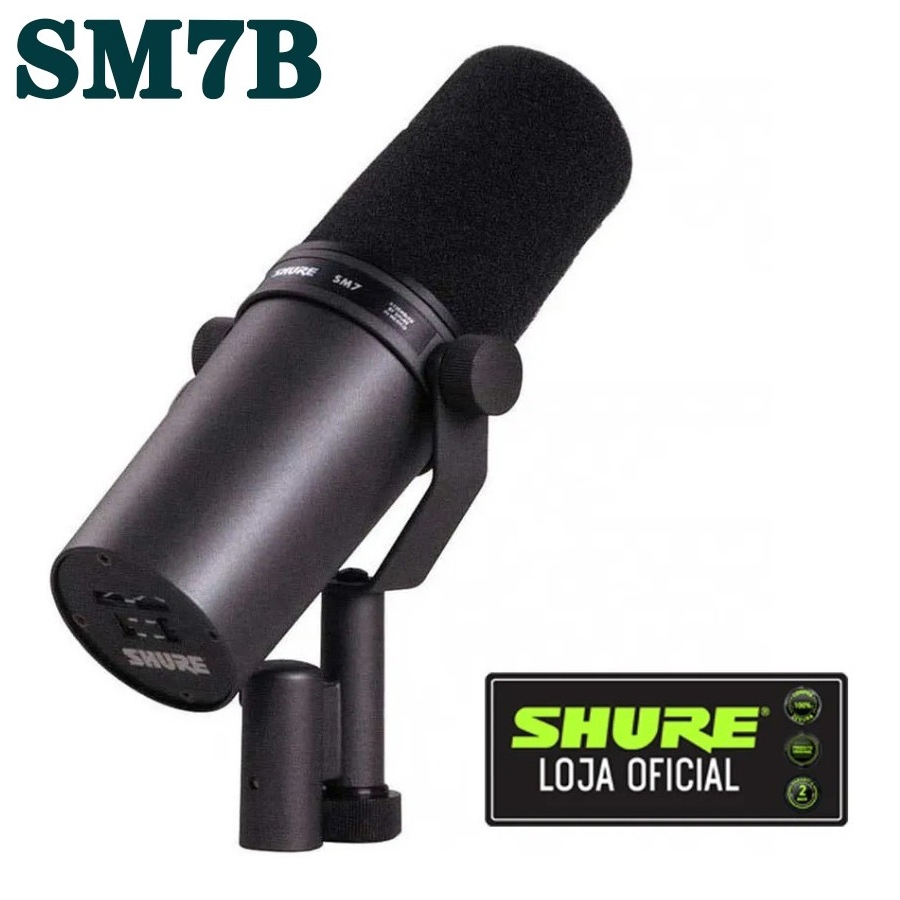 Microfone Shure Sm7b Estúdio De Som Dinâmico Podcast Preto | Shopee Brasil