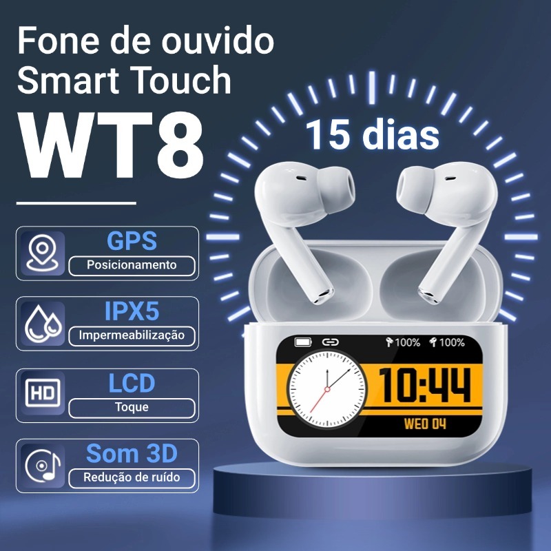 Fone de Ouvido Sem Fio Bluetooth 5.3 WT8 Versátil Posicionamento GPS ...