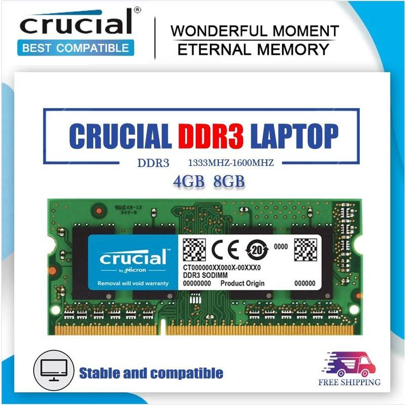 Crucial DDR3 RAM 4GB 8GB DDR3 1066 1333 1600 DDR3L 1600 1866MHz 1.35V Memória Portátil Notebook ...