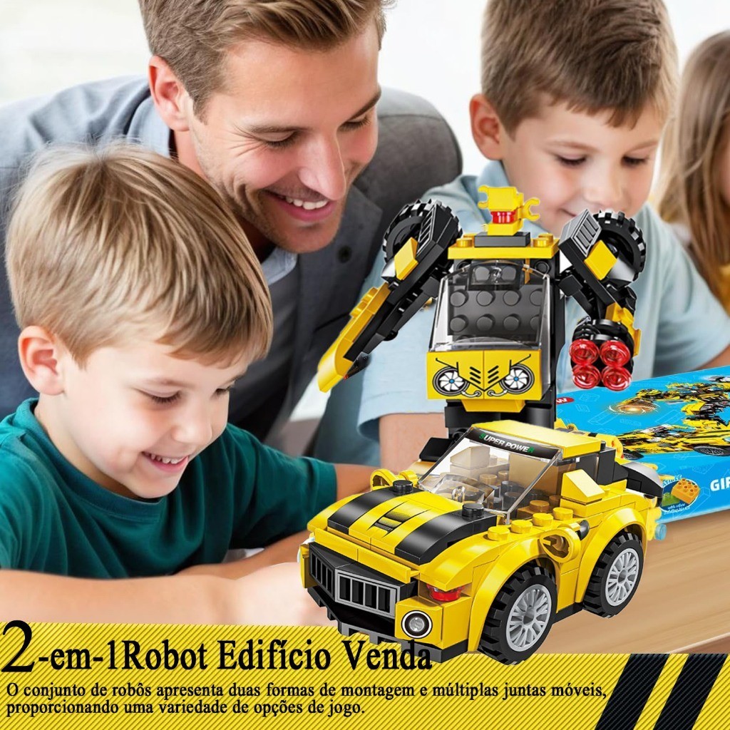 2 Em1 Carrinho Blocos De Construção 116pcs robô Blocks Montados Modelos ...
