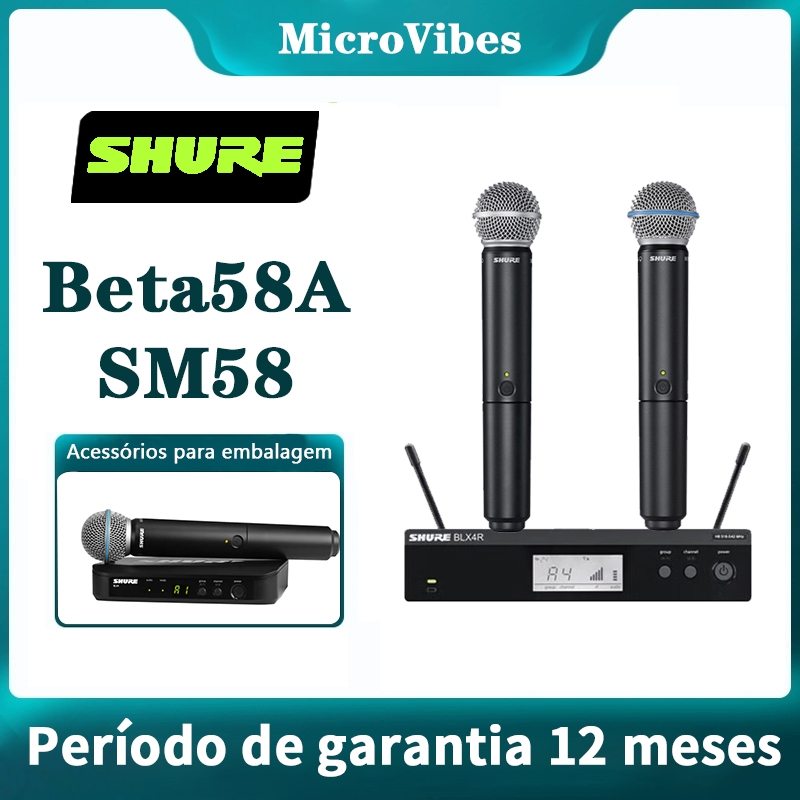 Shure BLX24 BETA58A/BLX24 SM58 Microfone sem fio Microfone dinâmico ...