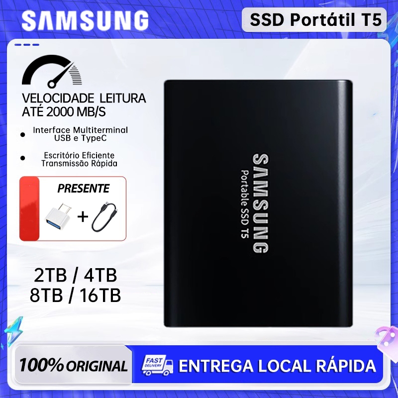 SAMSUNG SSD Externo Hd Sata 1tb 1TB 2TB 4TB USB 3.0 Disco Rígido Portátil Armazenamento De ...