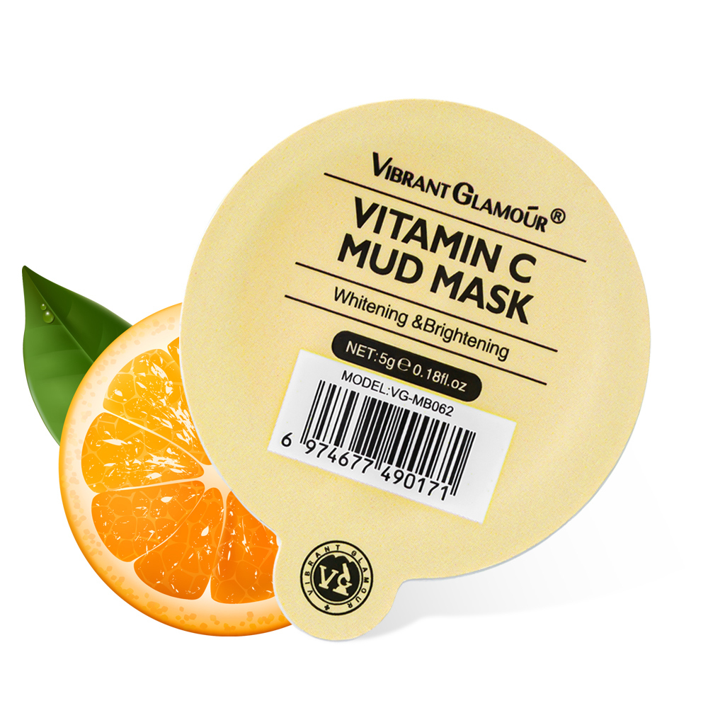 Máscara De Lama De Vitamina C Clareadora Facial Iluminadora Manchas Páis Dissipa O Embotamento ...