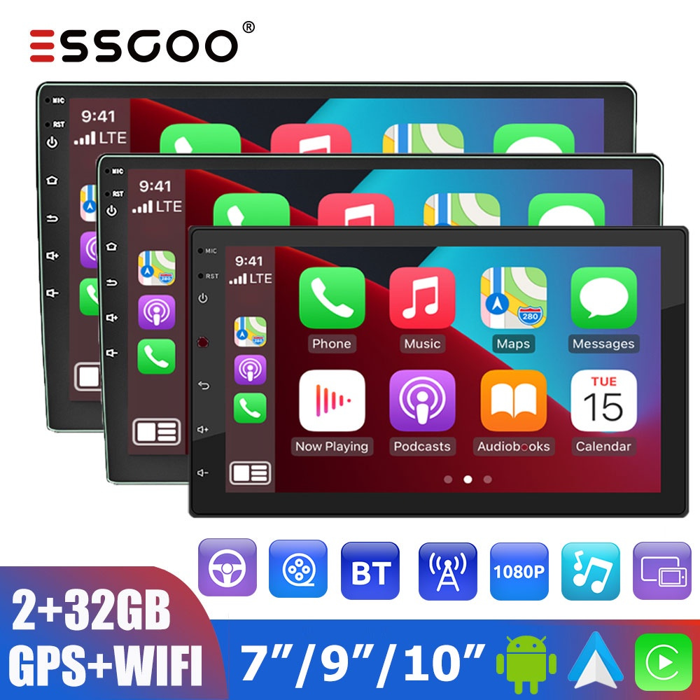 （Envio de São Paulo）ESSGOO 2 din central multimidia android carplay androidauto carro player 7 9 ...