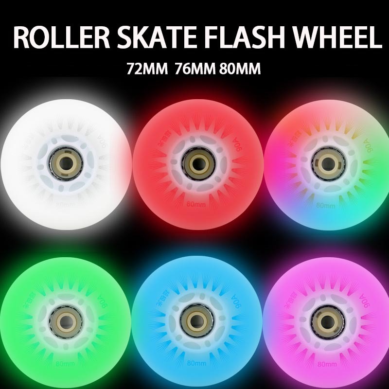 KUFUN Roller Skate 4 Peças Rodas LED Inline Waveboard Luz Brilhante 90A ...
