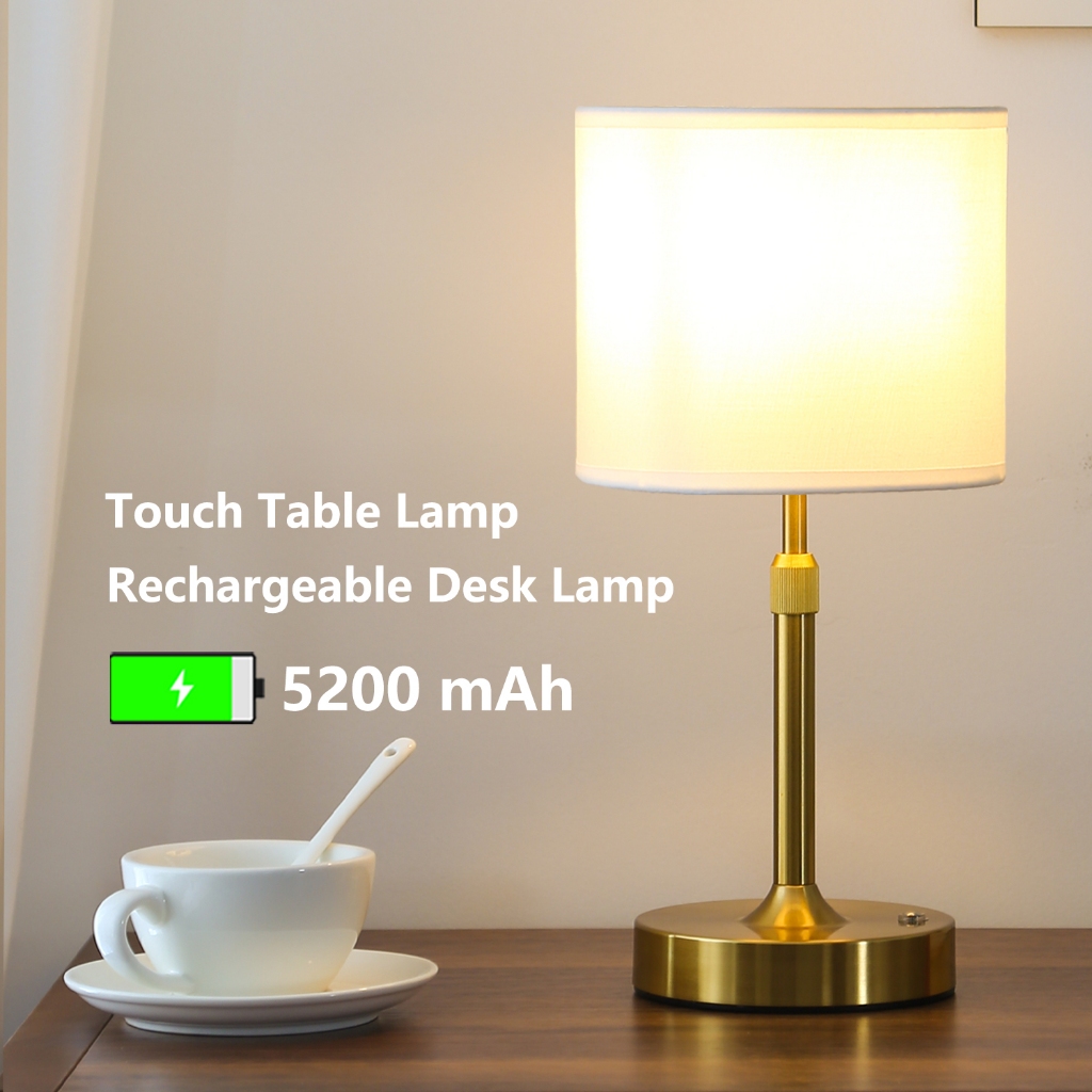 Candeeiro De Mesa LED Recarregável Toque Noite Lâmpada Quarto Cabeceira ...