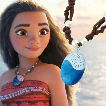 Colar de moda infantil Princesa Moana, pedras preciosas incrustadas ...
