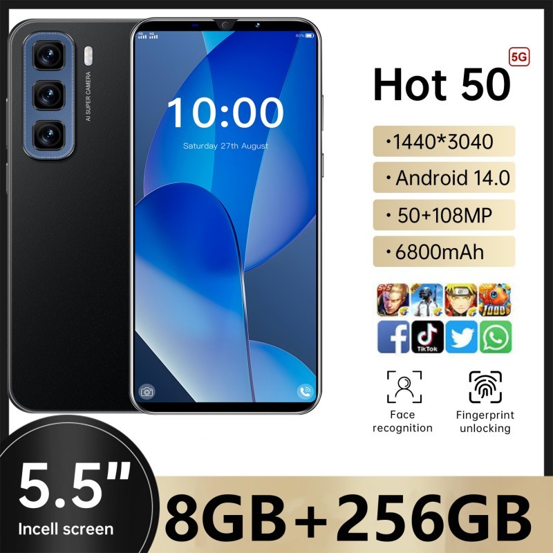 Celular 5.5 Polegadas 8+256GB Smartphone Celulares Dual Sim Card ...