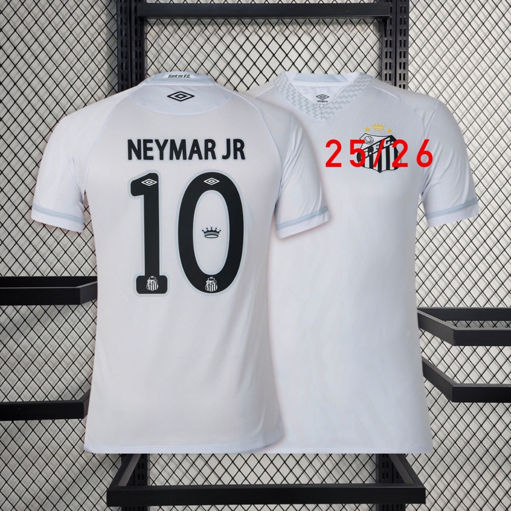25-26Santos Camisa NEYMAR JR personalizado retro futebol t-shirt casa ...