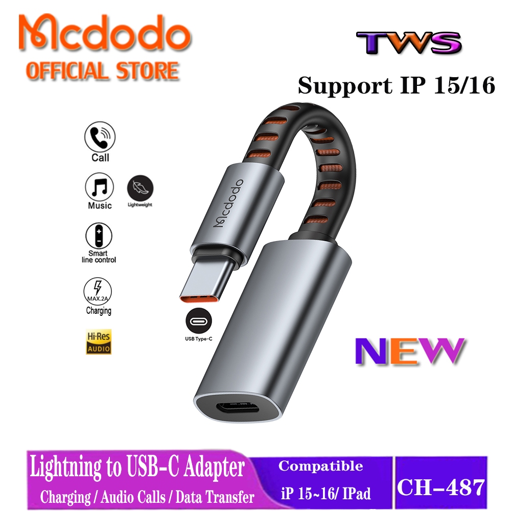 Cabo De Áudio Mcdodo Aux Lightning Para Adaptador USB-C Conversor De ...