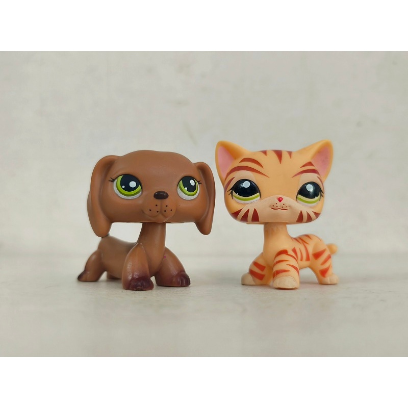 2 Pçs/Lote Littlest Pet Shop Cão Gato # 139 1451 Figuras De LPS De ...