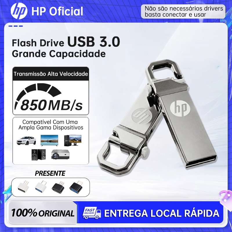 HP Pen Drive 2TB USB 3.0 Metal Portátil À Prova De Choque E D'água De ...