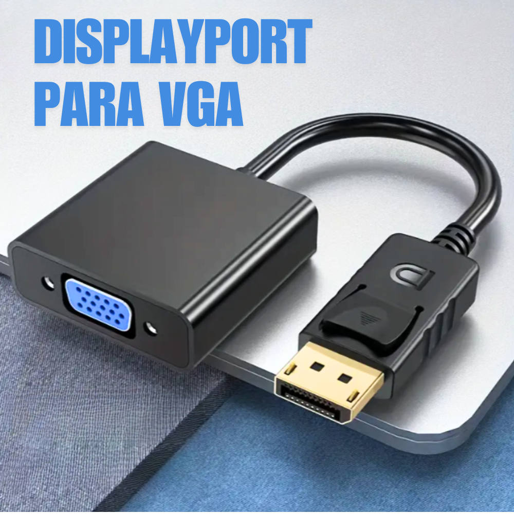 Conversor Adaptador Displayport (DP) para VGA Analógico 1080p Conversão ...